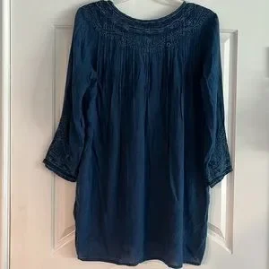 Solitaire | Tops | Hilo Long Sleeve Embroidered Rayon Tunic Top | Poshmark